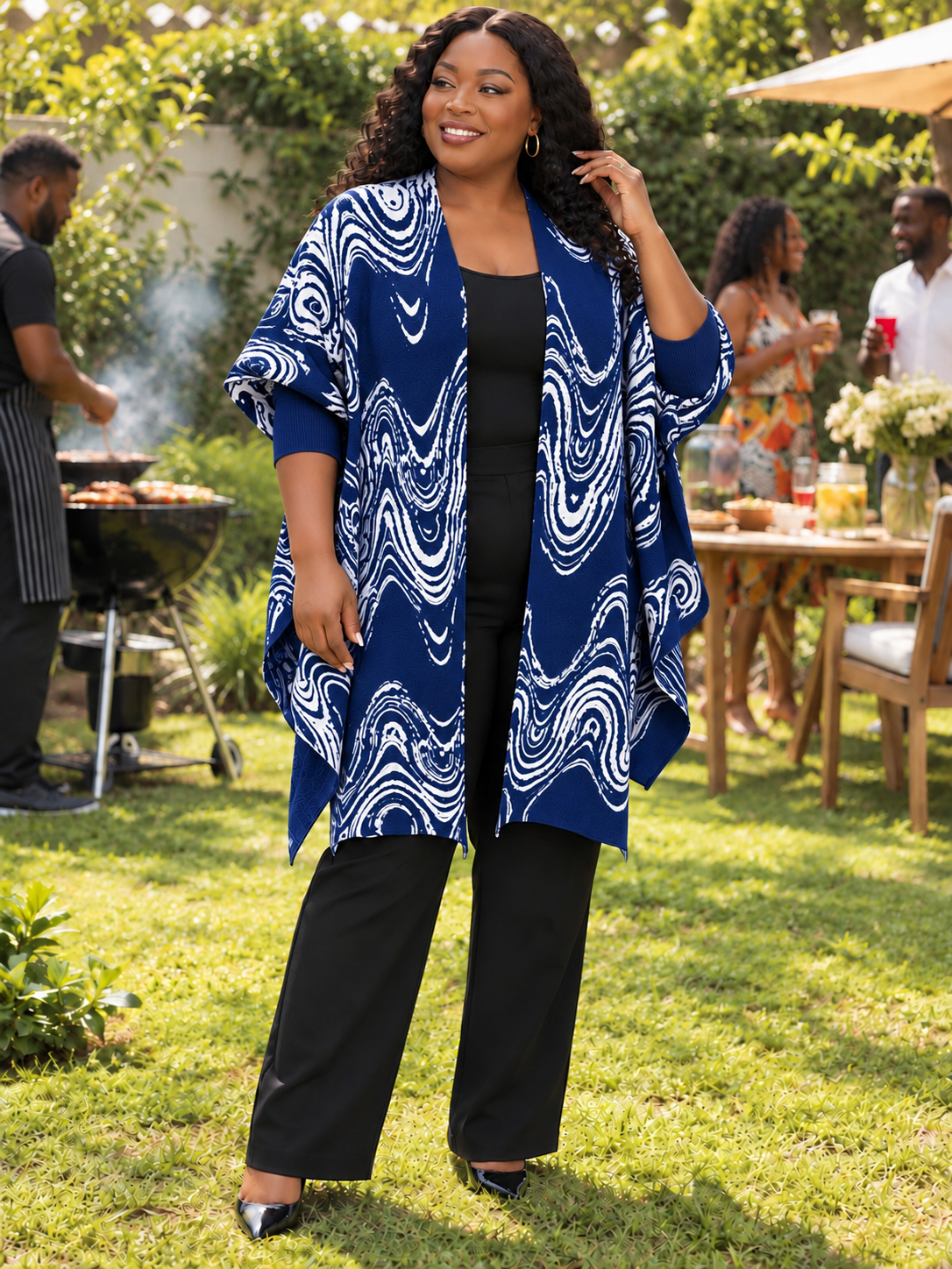 Scarlet Wave Kimono - kechi.co.ke